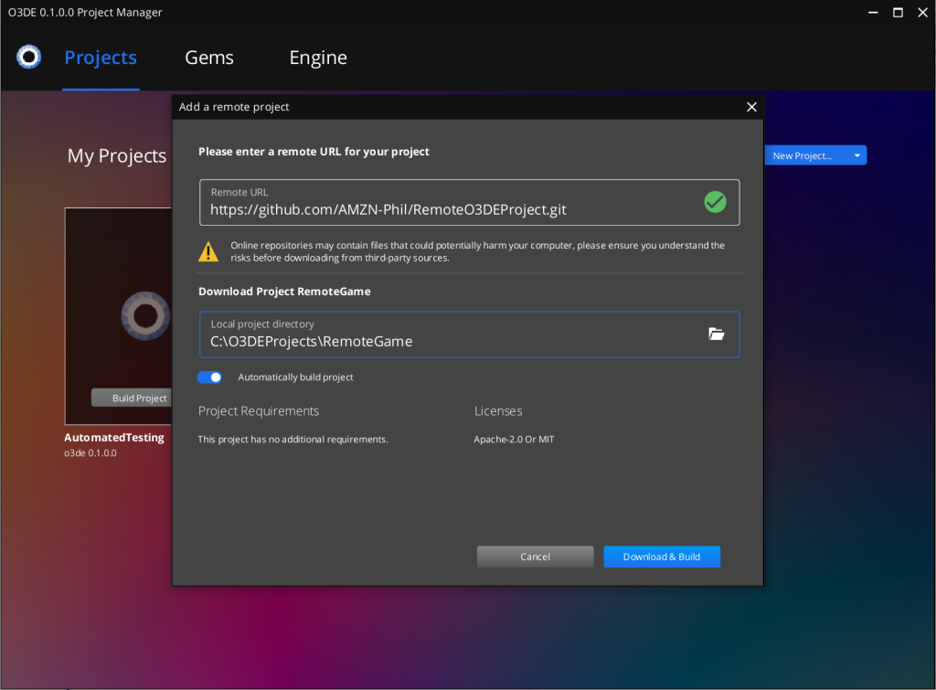 Remote object support in Open 3D Engine - O3DE